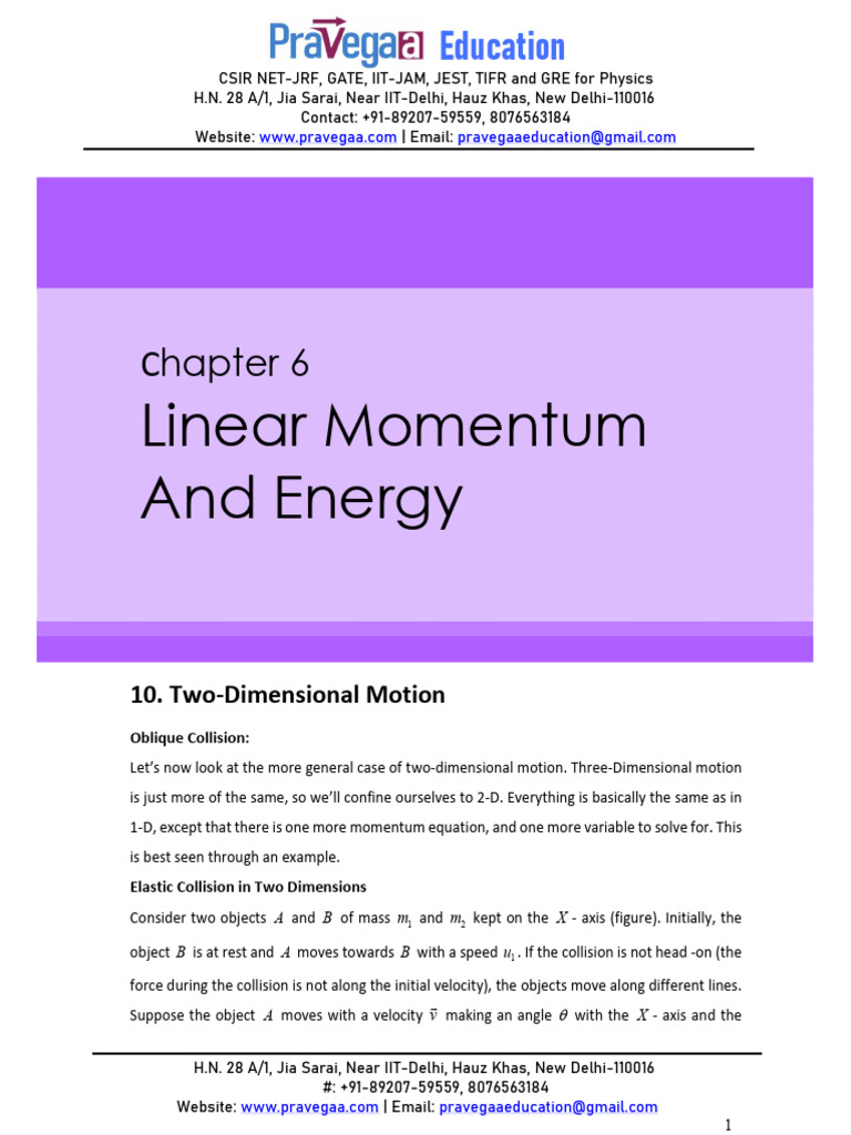 Two-Dimensional Motion in Physics | PDF | Collision | Momentum