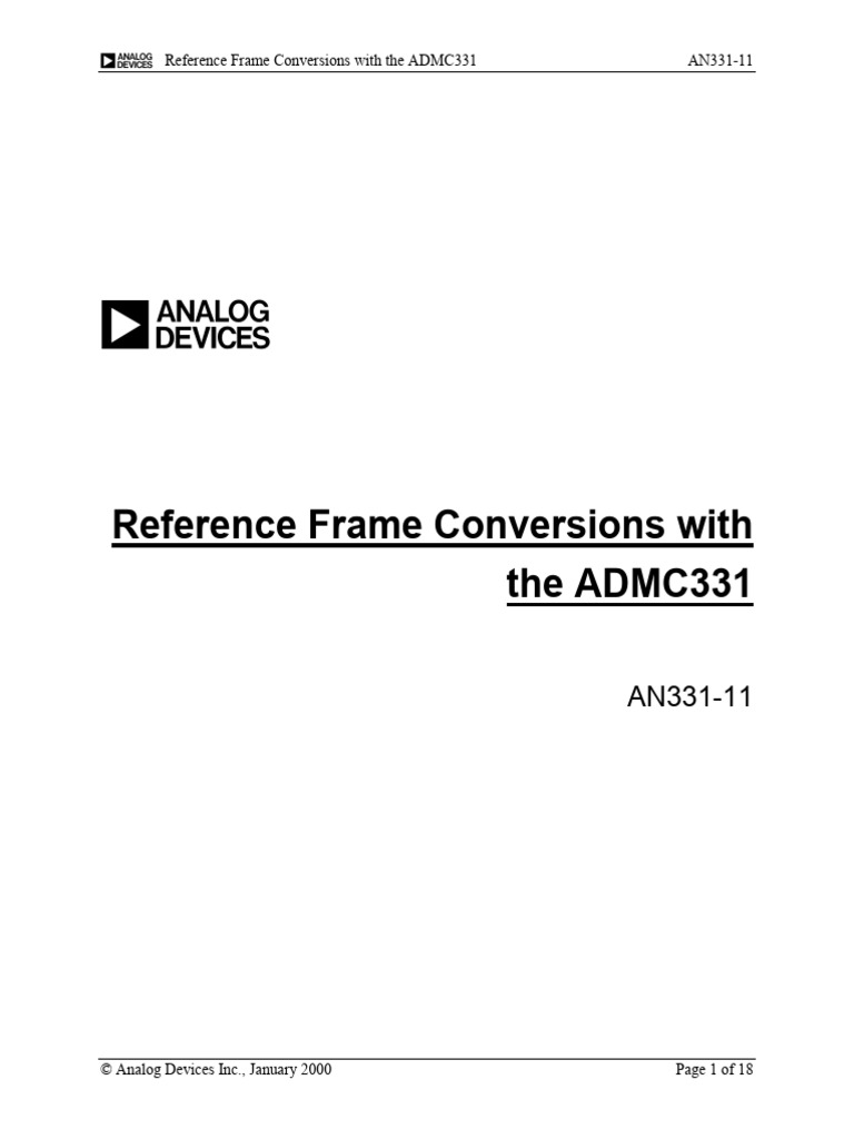 Reference Frame Conversions With ADMC331 | PDF | Rotation | Euclidean Vector