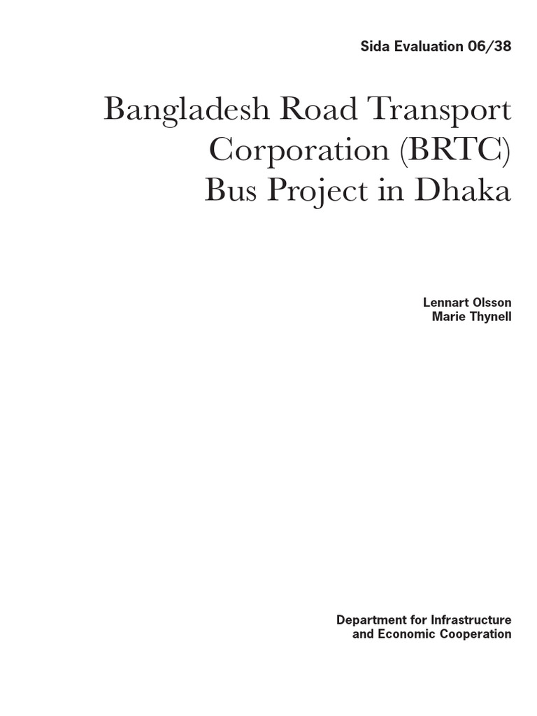 Sida31412en Bangladesh Road Transport Corporation BRTC Bus Project in Dhaka | PDF | Bus | Transport