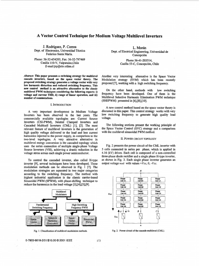 A Vector Control Technique For Medium Voltage Multilevel Inverters ...