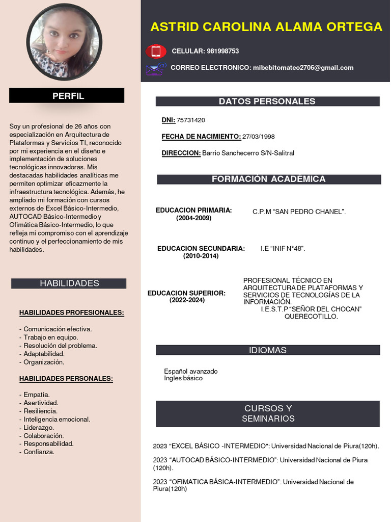 CV Astrid Carolina Alama Ortega | PDF