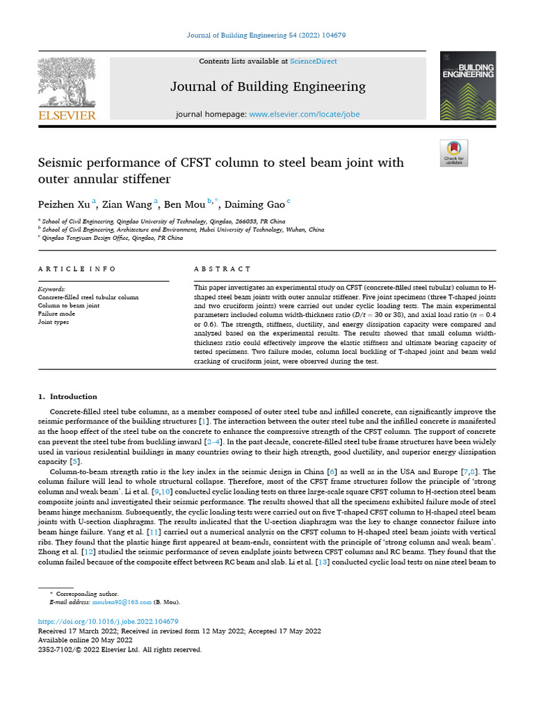 اتصال CFST-سخت کننده خارجی | PDF | Buckling | Strength Of Materials