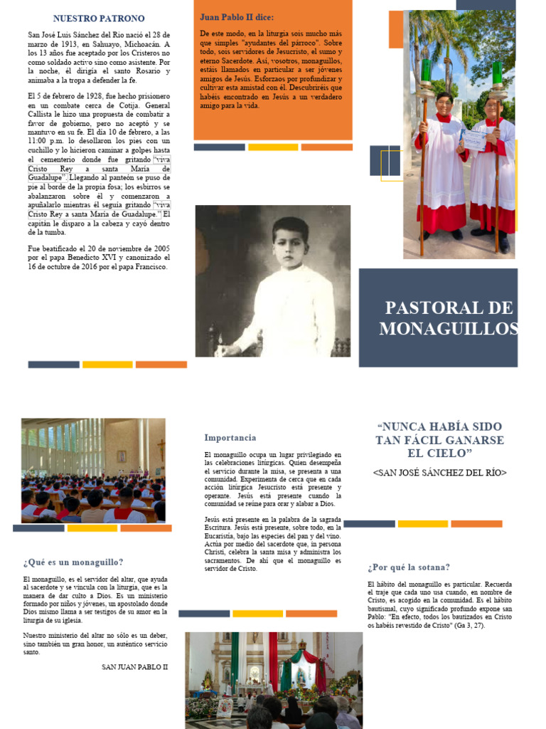 Triptico Monaguillos | PDF | Liturgia | Iglesia Católica