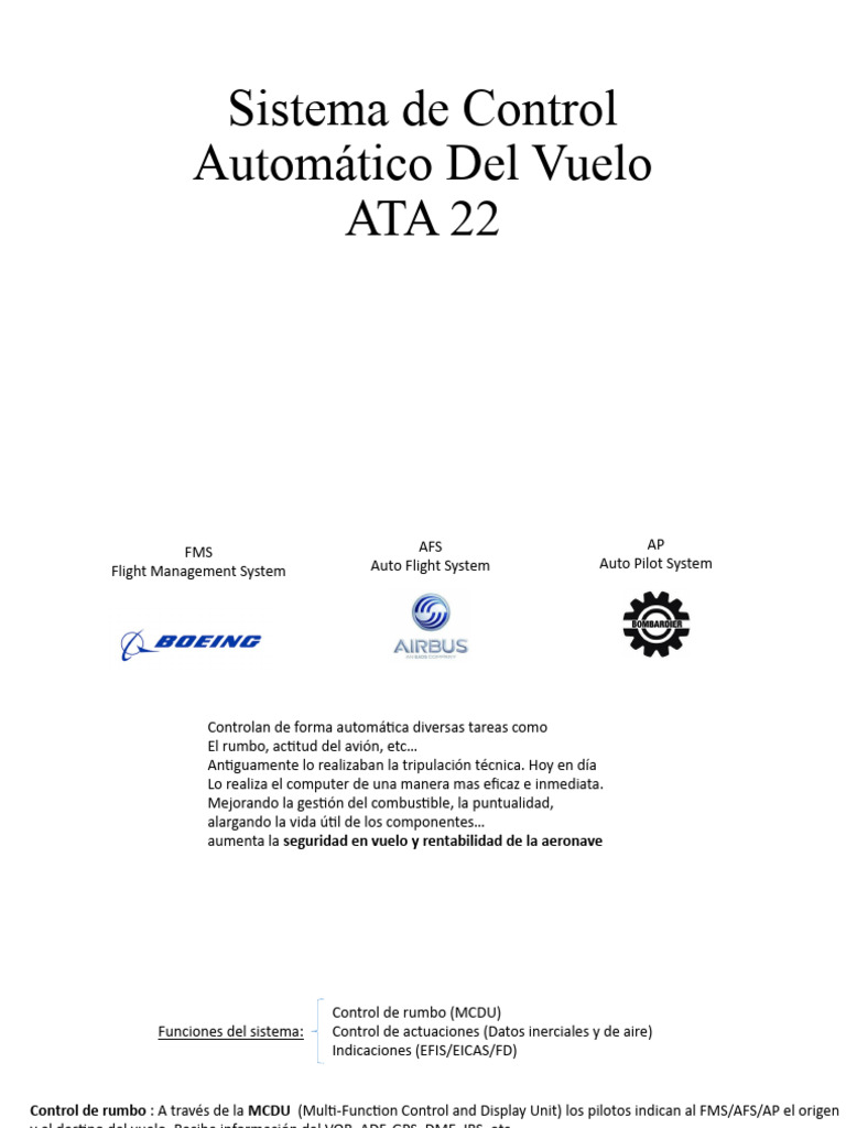 Control Automático de Vuelo ATA 22 | PDF | Ingeniería de control ...
