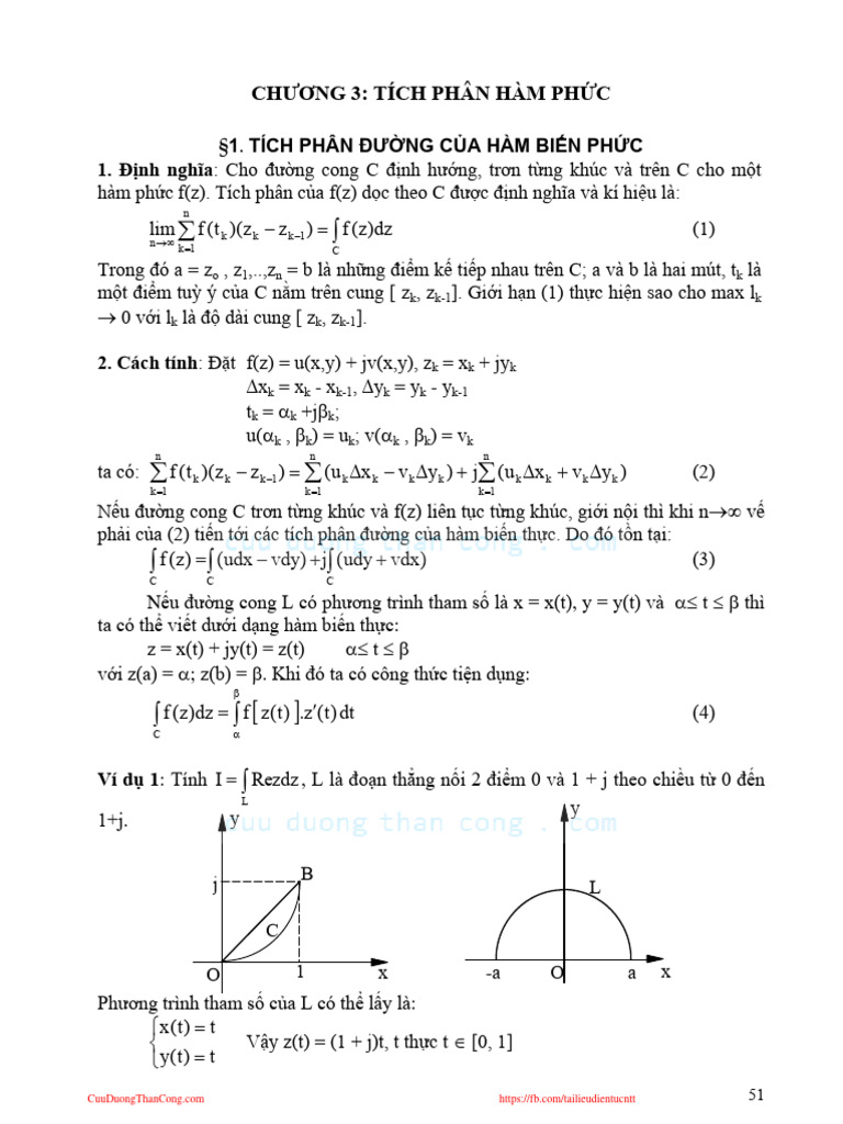 Toan-Chuyen-Nganh-Dien - Chuong-3 - Tich-Phan-Ham-Phuc - (Cuuduongthancong - Com) | PDF