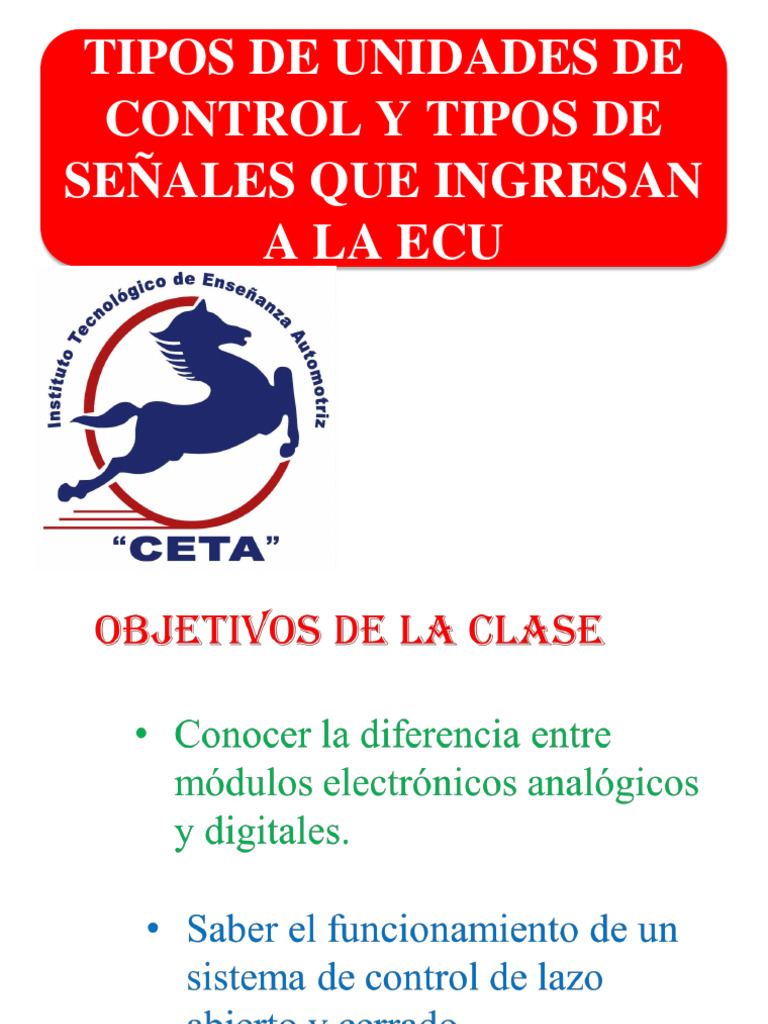 2.1 Tipos de Unidades de Control y Tipos de Señales Que Ingresan A La ECU | PDF