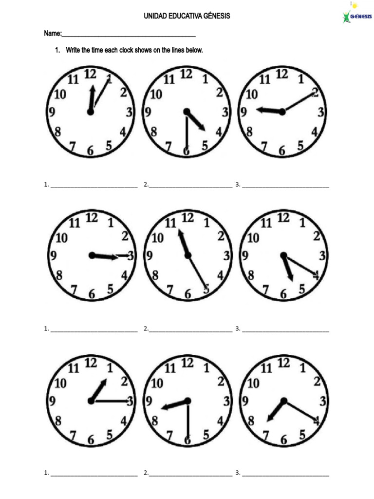 Time-Telling Practice Worksheet | PDF