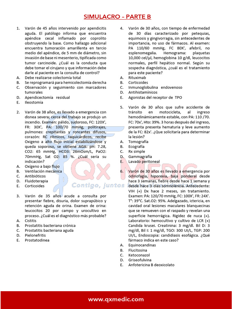 ENAM 2021 - SIMULACRO DOMINICAL - PARTE B - 13 FEBRERO - Sin Claves | PDF | Hepatitis | Control ...