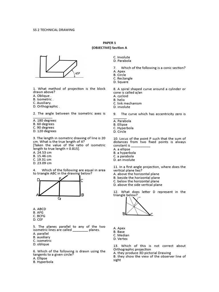 SS 2 TD EXAM Questions Updated | PDF | Ellipse | Geometric Shapes