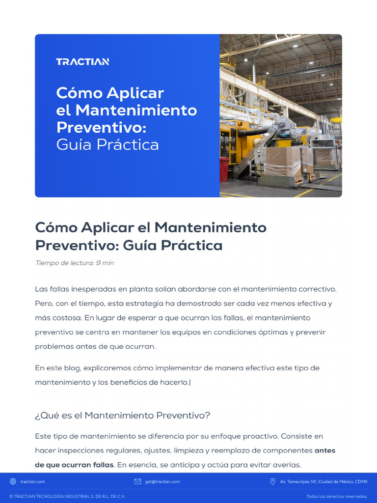 Cómo Aplicar El Mantenimiento Preventivo - Guía Práctica | PDF