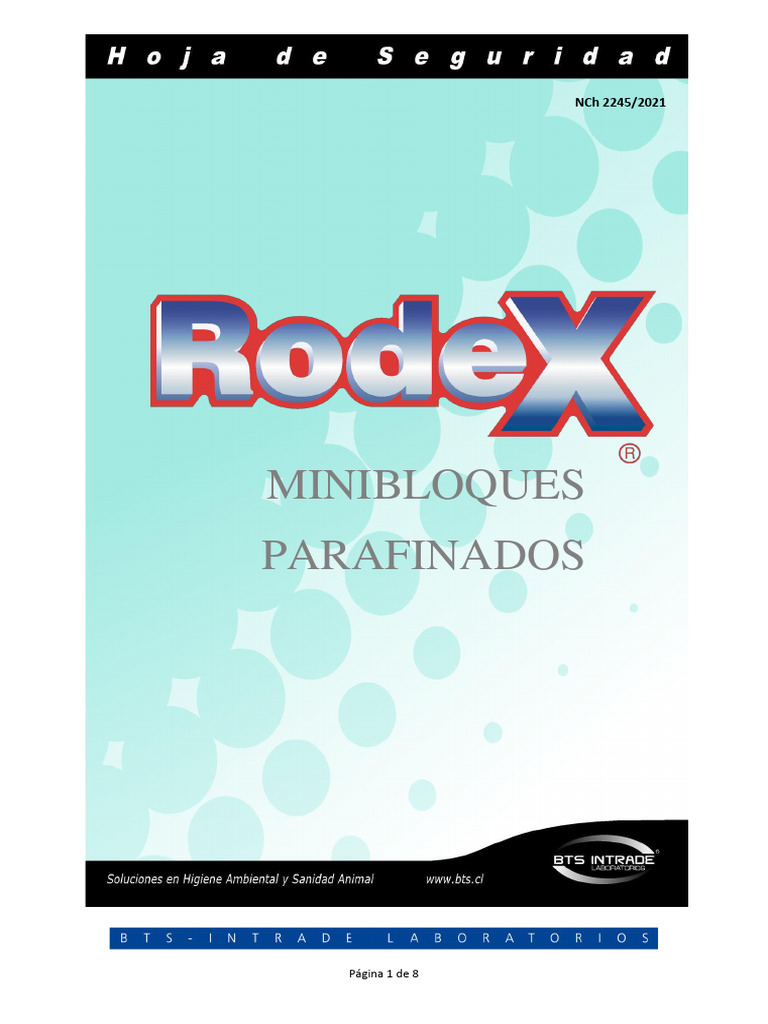 MSDS Rodex Minibloques | PDF | Residuos | Agua