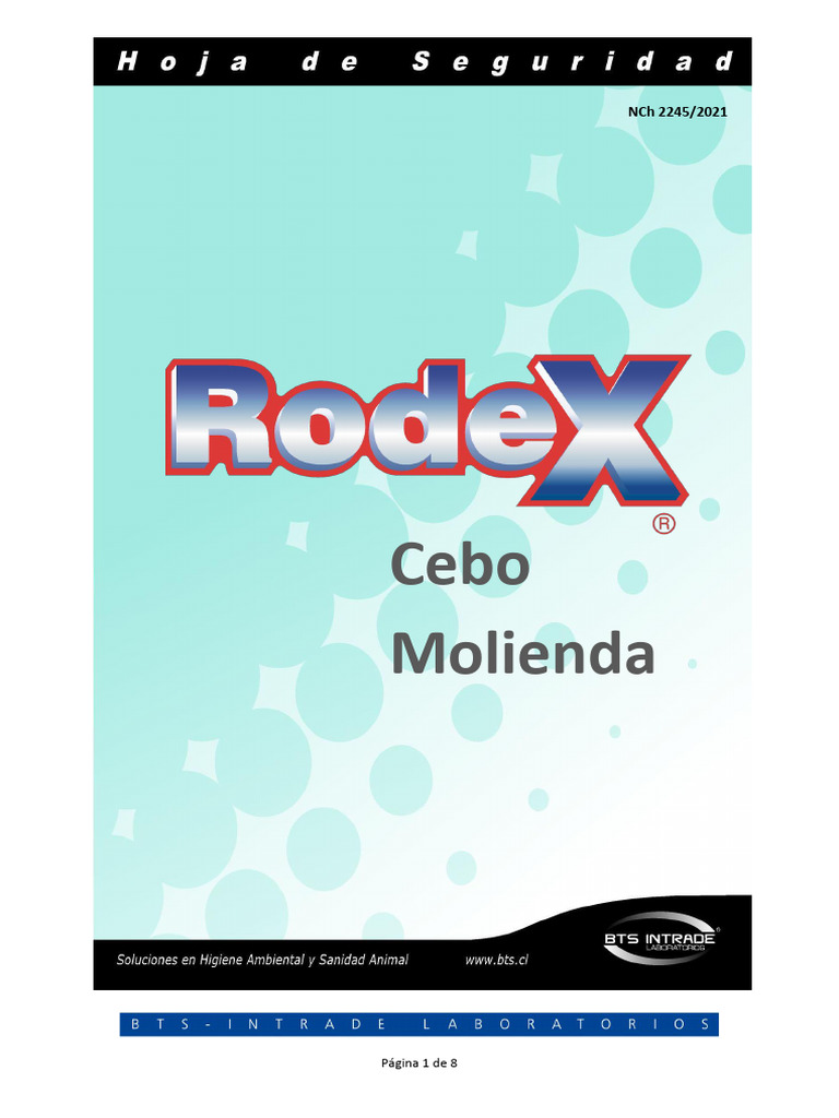 MSDS Rodex cebo molienda | PDF | Agua