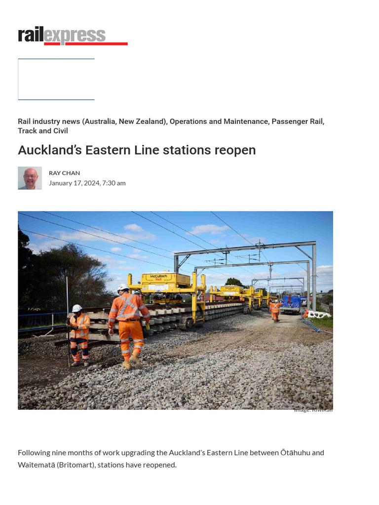 Auckland's Eastern Line Stations Reopen - Rail Express | Download Free ...