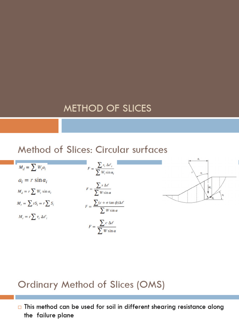 2.00 Ordinary Method of Slices Bishop | PDF | Force | Stress (Mechanics)