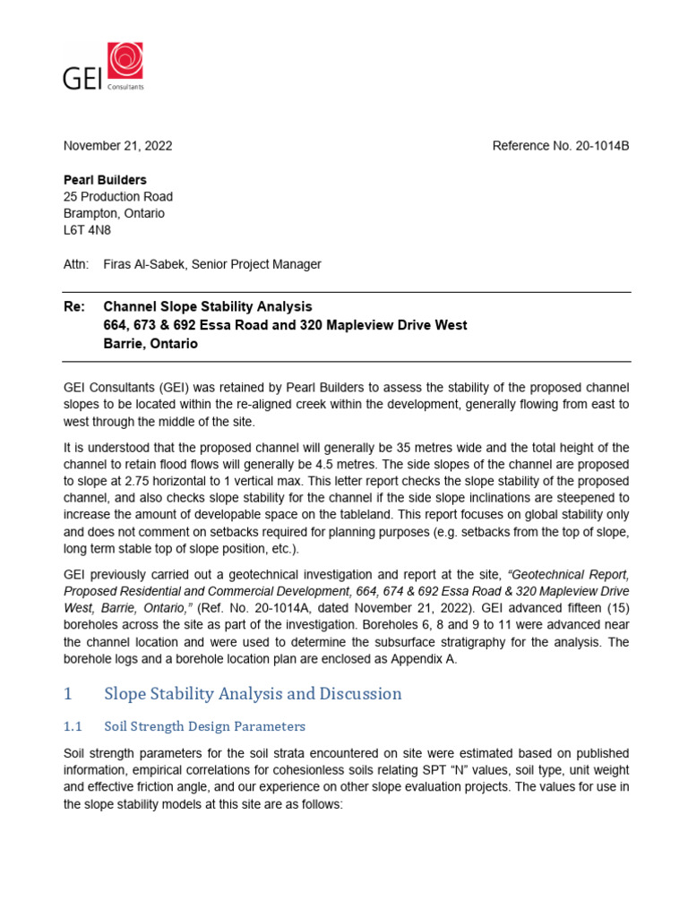 320 and 364 Mapleview W - 664 674 and 692 Essa - Channel Stability ...