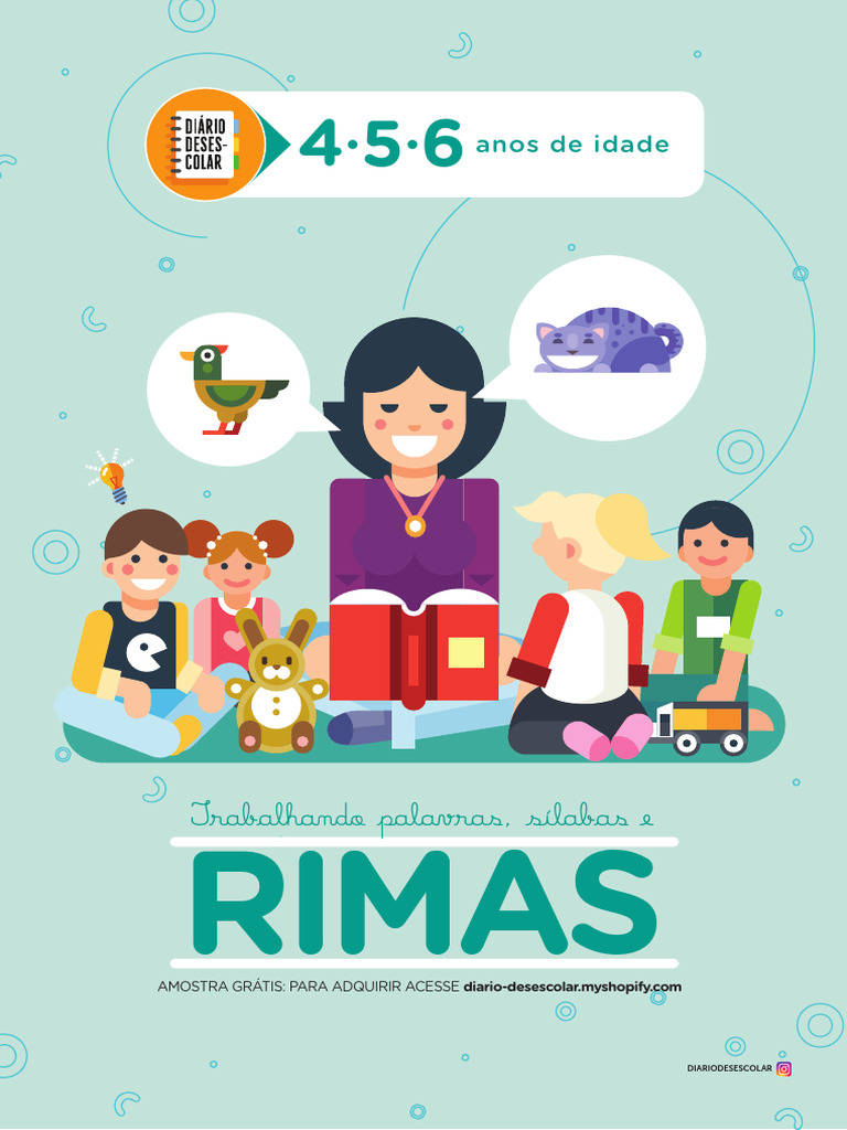Livro Rimas AMOSTRA GRATIS | PDF | Alfabetização | Fonema