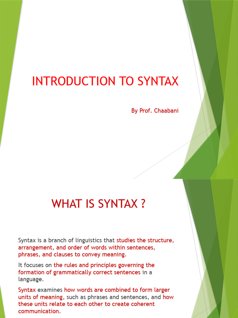 Introduction To Syntax 2024 | PDF | Syntax | Phrase
