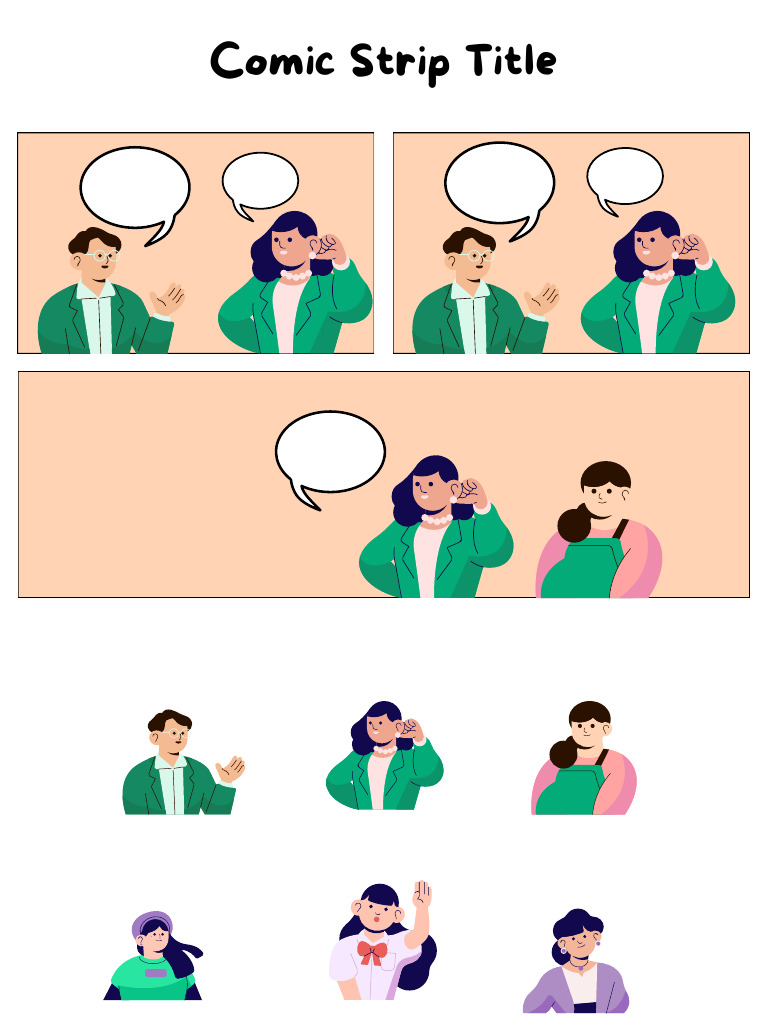 Cream Illustration Dating Apps Comic Strip | PDF