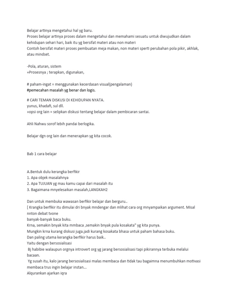 Proses dan Makna Belajar Efektif | PDF | Karier & Perkembangan | Pengembangan Diri