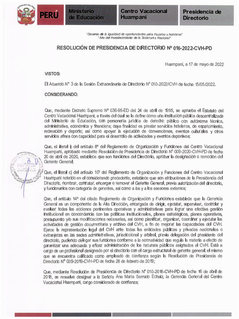 Resolucion 016 2022 CVH PD.pdf | PDF | Gobierno