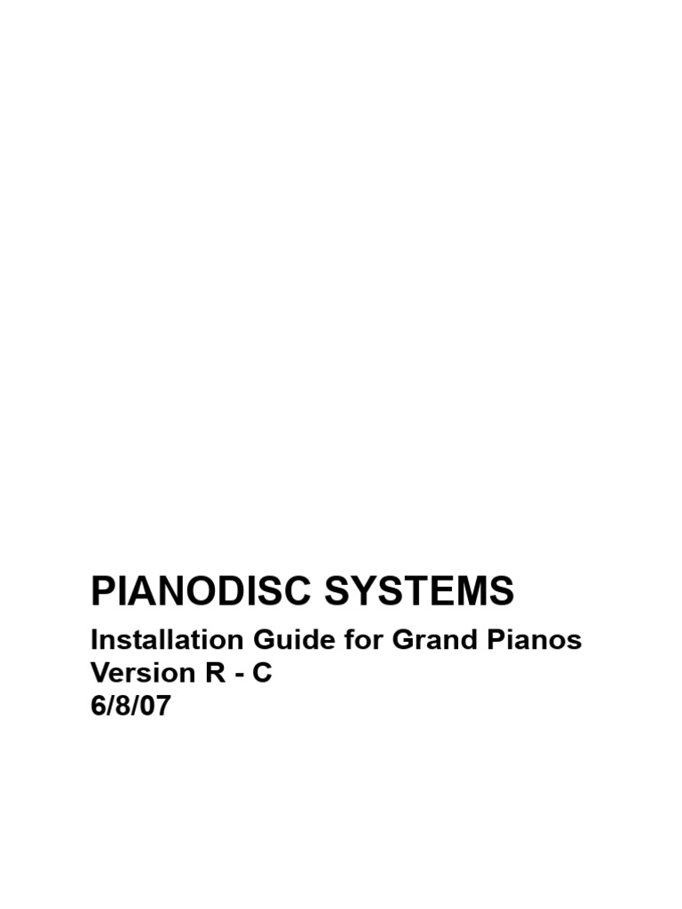 Pianodisc Systems: Installation Guide For Grand Pianos Version R - C 6 ...