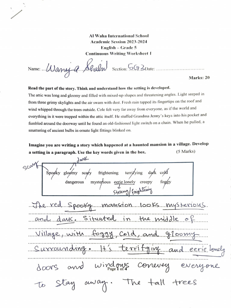 Continuous writing 1 | PDF