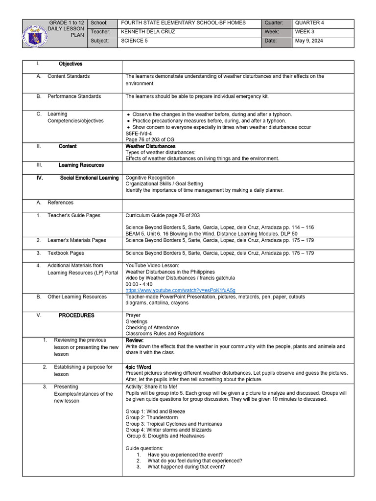 Cot 4TH Quarter | PDF | Learning | Teachers