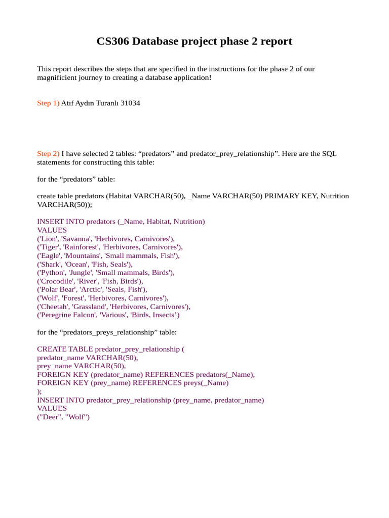 Phase 2 Report | PDF | Data Management | Databases