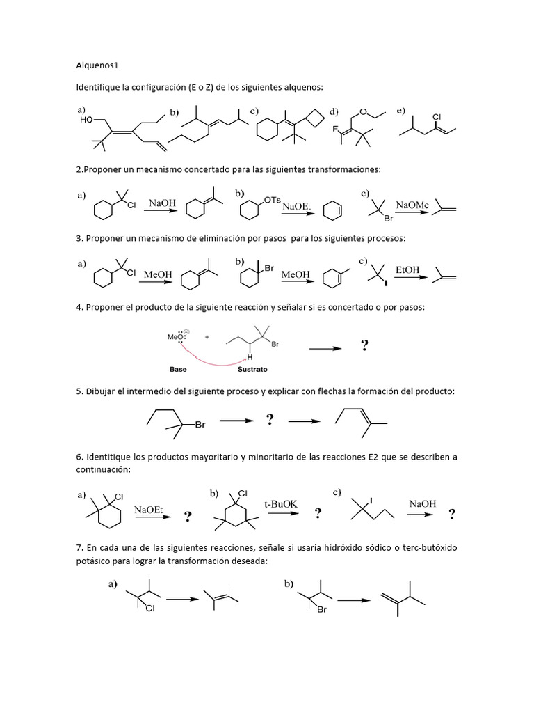 Alquenos Problemas | PDF