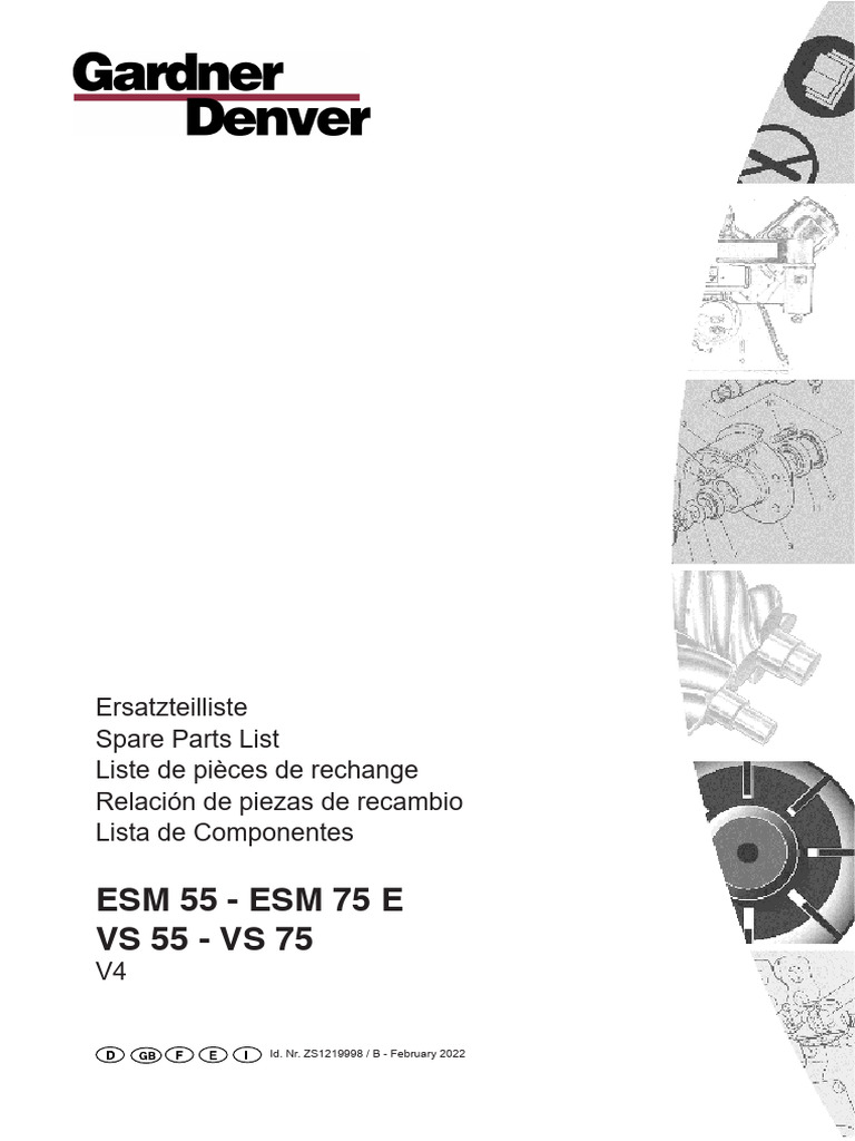 ESM55 - VS75 Spare Parts List | PDF | Equipment | Manufactured Goods