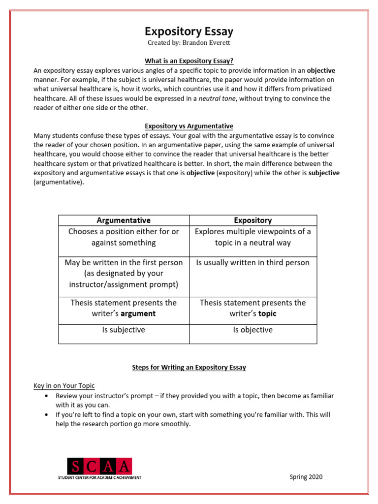Expository Essay | PDF | Essays | Cognition