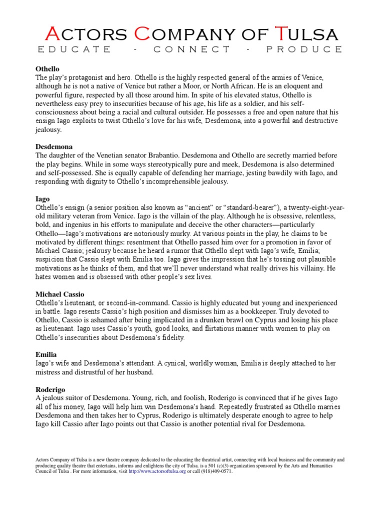 Othello Character Descriptions and Analysis | PDF | Iago | Othello