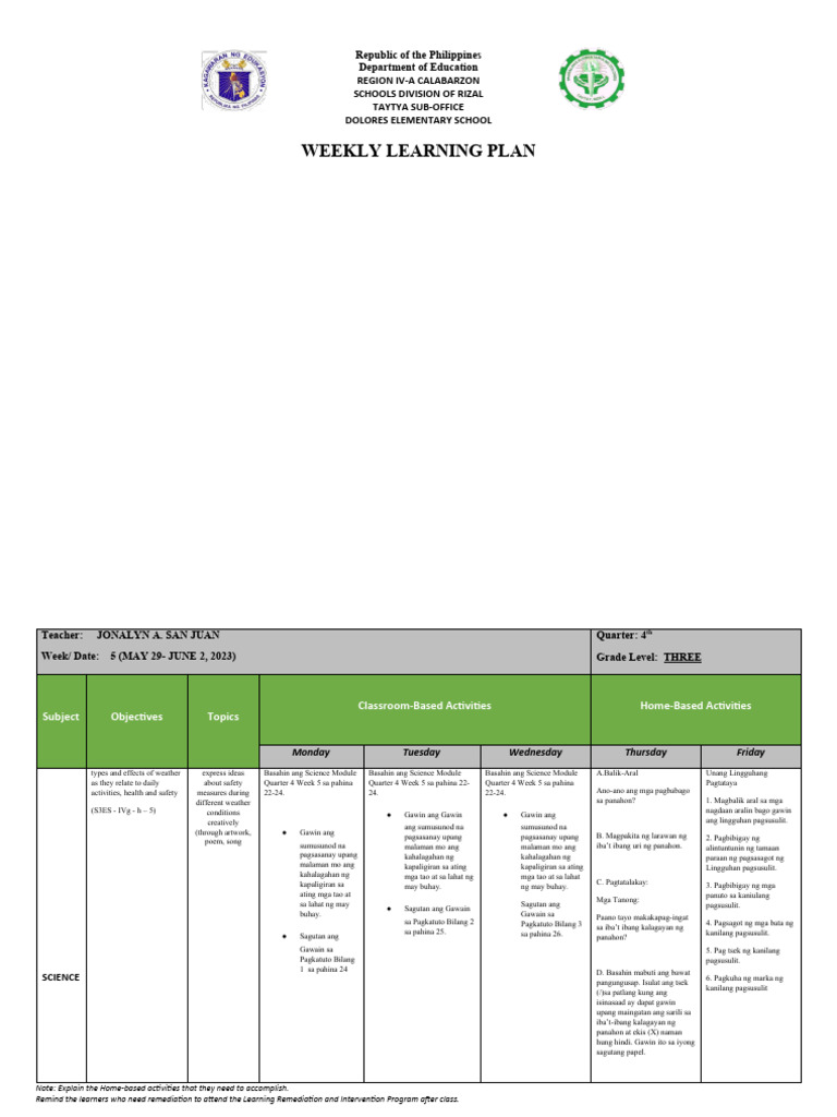 WLP-Science-3-Week-5 | PDF