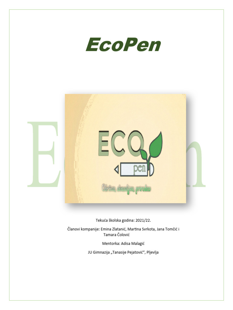 Izvestaj - EcoPen | PDF