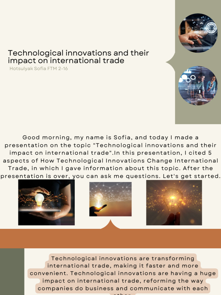 Technological innovations and their impact on international trade | PDF ...