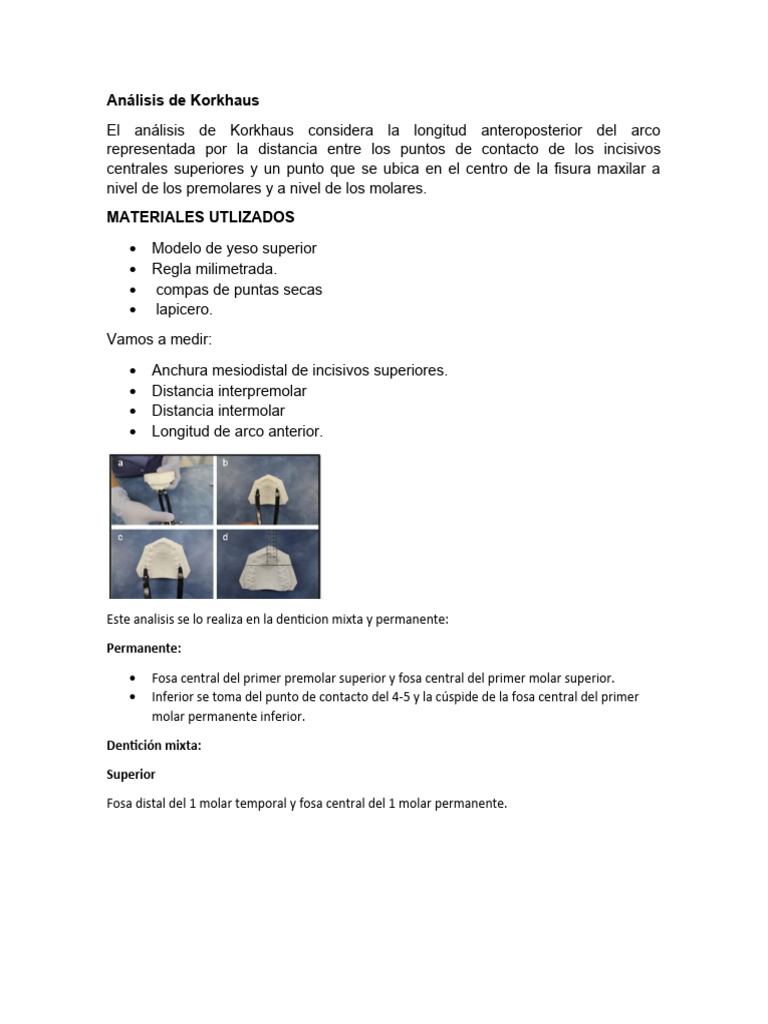 Análisis de Korkhaus en Ortodoncia | PDF | Artes del Lenguaje y ...