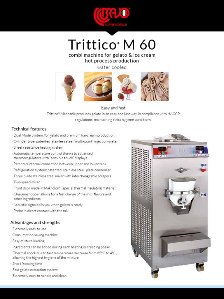 Trittico Mechanic 60H Specifications | PDF | Ice | Ice Cream