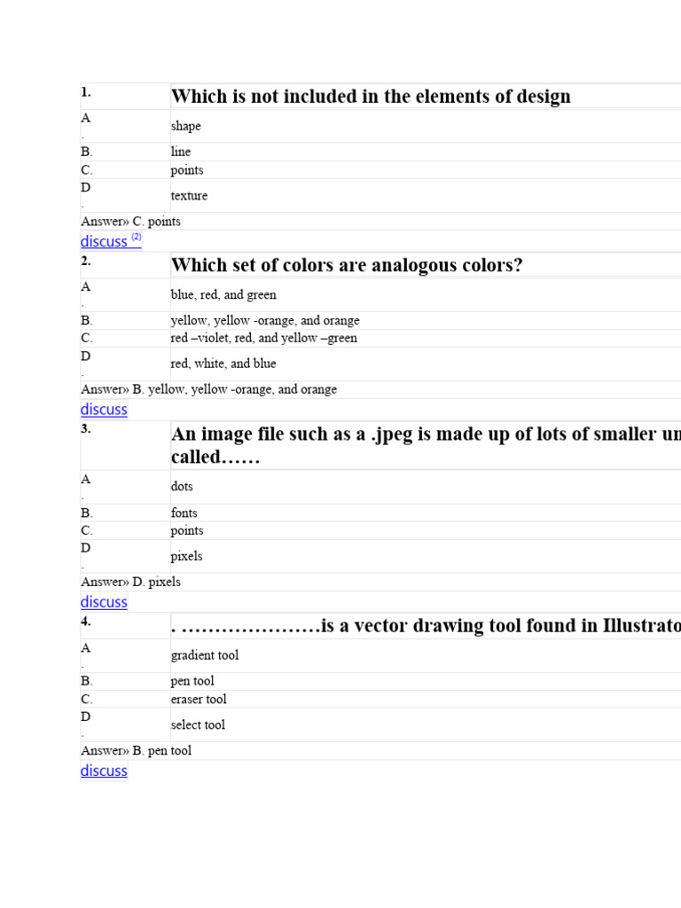 Adobe Photoshop MCQs | PDF | Graphic Design | Vision