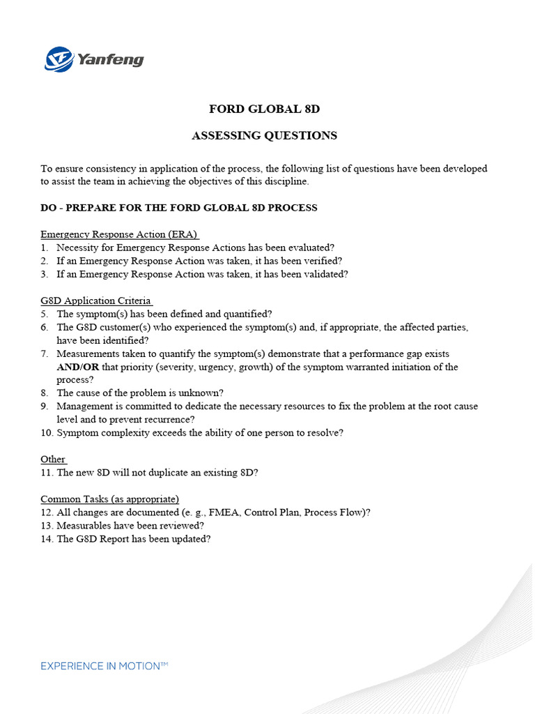 Ford Global 8d Asses | PDF | Principal Component Analysis | Disciplines