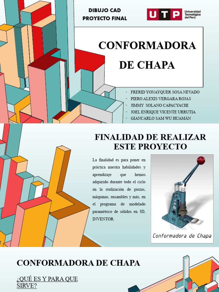 Proyecto Final Dibujo Cad - Conformadora de Chapa ( Grupo 8 )-1 | PDF