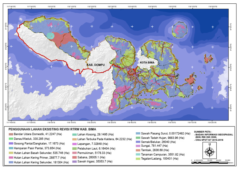 Peta Penggunaan Lahan Revisi RTRW Kab. Bima - DLH | PDF