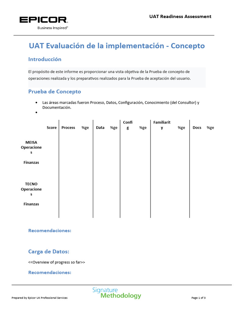 PoC Readiness Assesment Template - OPS V1.0 - Español | PDF | Informática