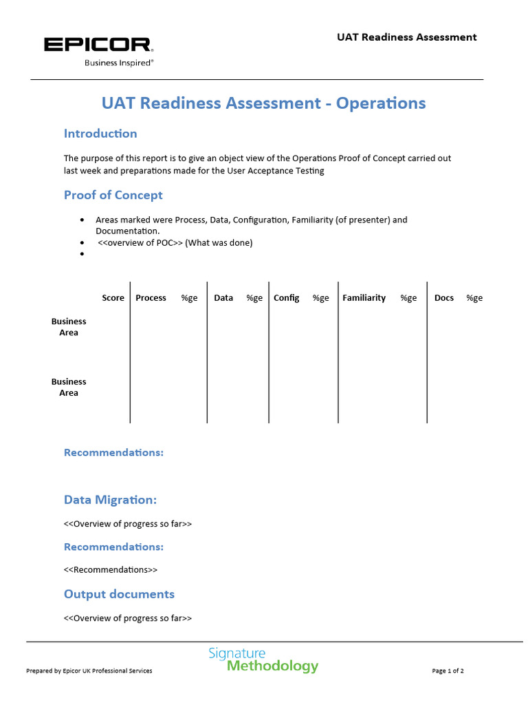 PoC Readiness Assesment Template - OPS V1.0 | PDF