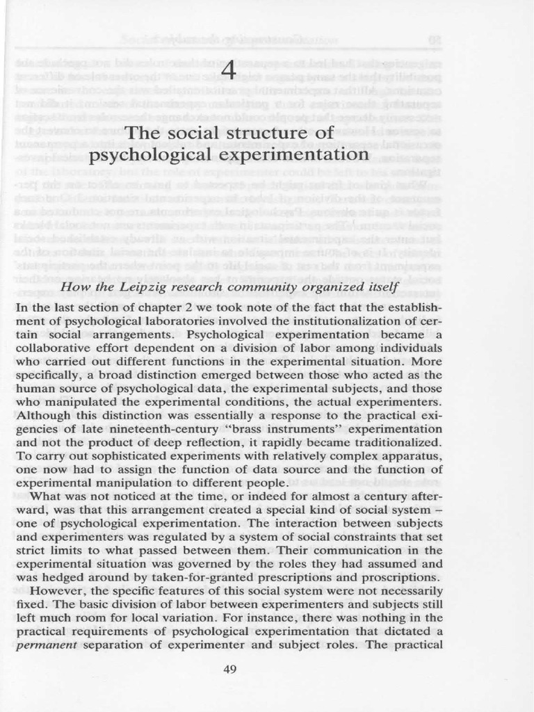 The Social Structure of Psychological Experimentation | PDF ...