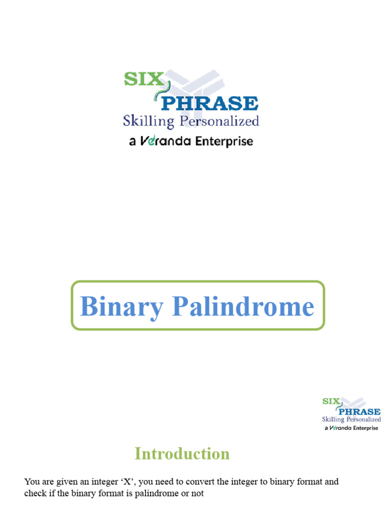 L13 Binary Palindrome Pdf String Computer Science Theory Of Computation 