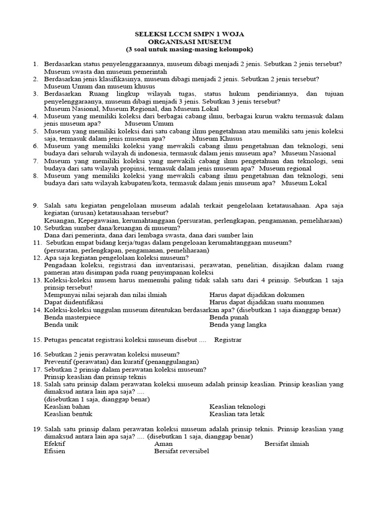 LCCM organisasi museum | PDF