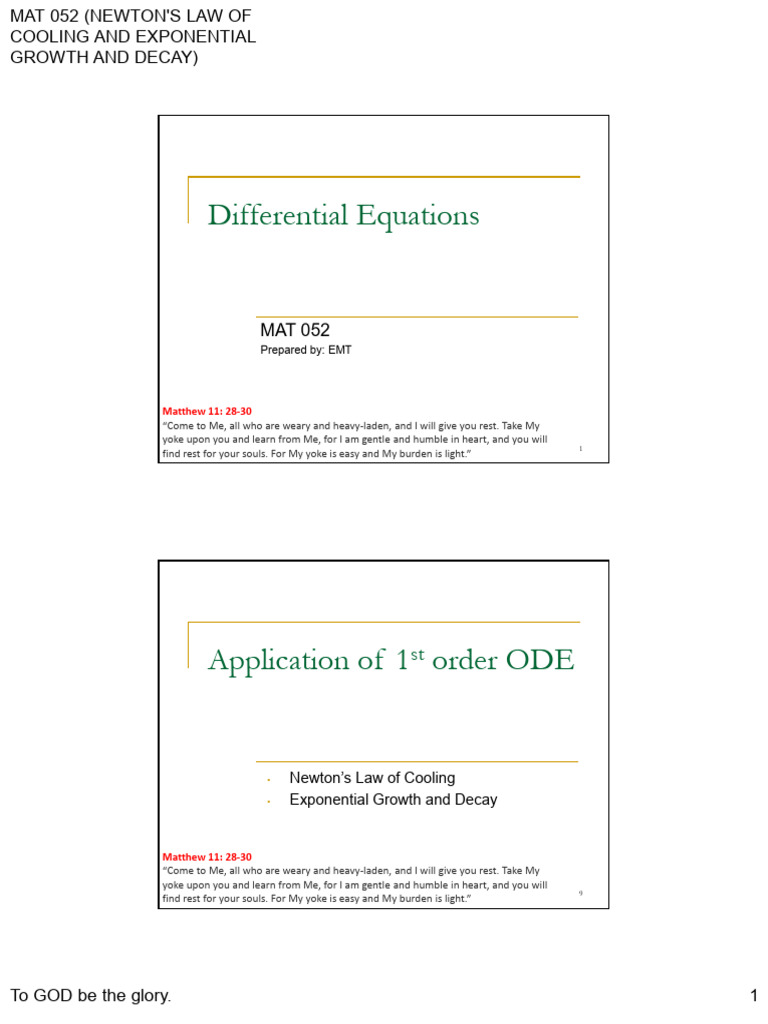 Newton's Law of Cooling and Exponential Growth and Decay | PDF ...