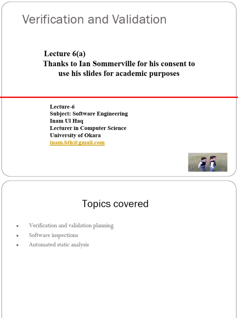 Ch6 (A) - Software Verification & Validation | PDF | Variable (Computer Science) | Parameter ...