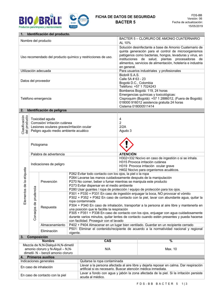 13 - FDS-BB Bacter 5 | PDF | Agua
