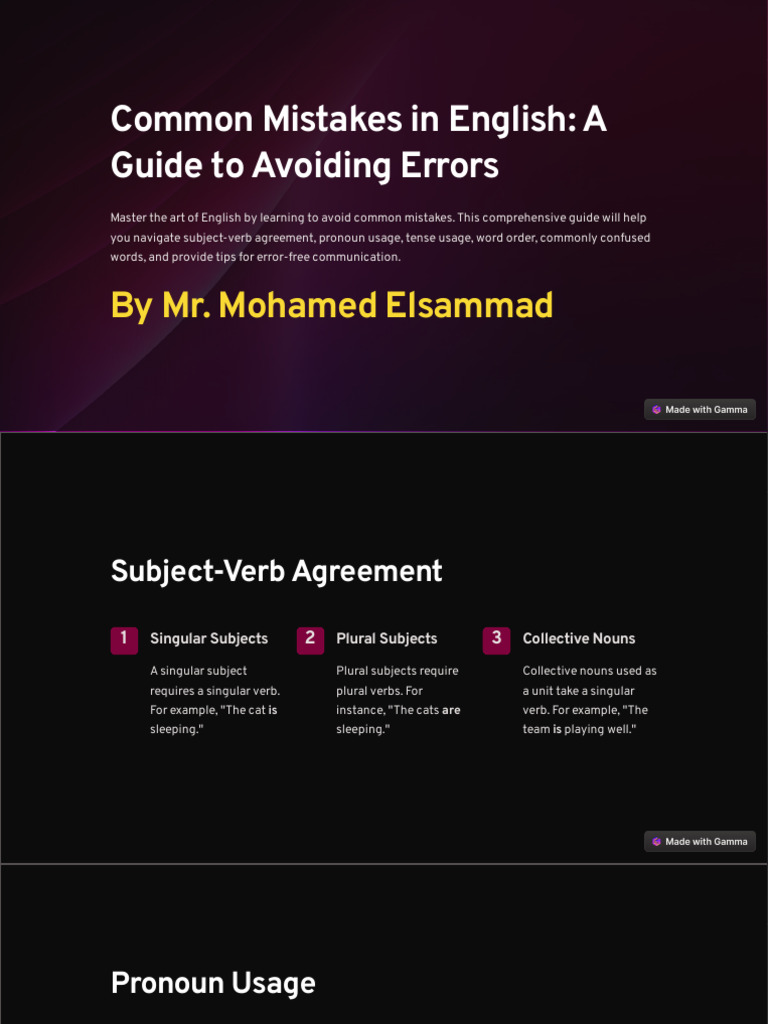 Avoiding Common English Mistakes | PDF | Verb | Grammatical Number
